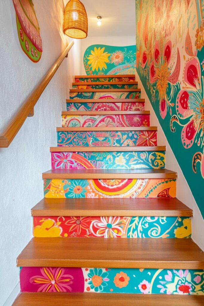 25+ Bohemian Staircase Designs to Elevate Your Home's Aesthetic - H.M.G