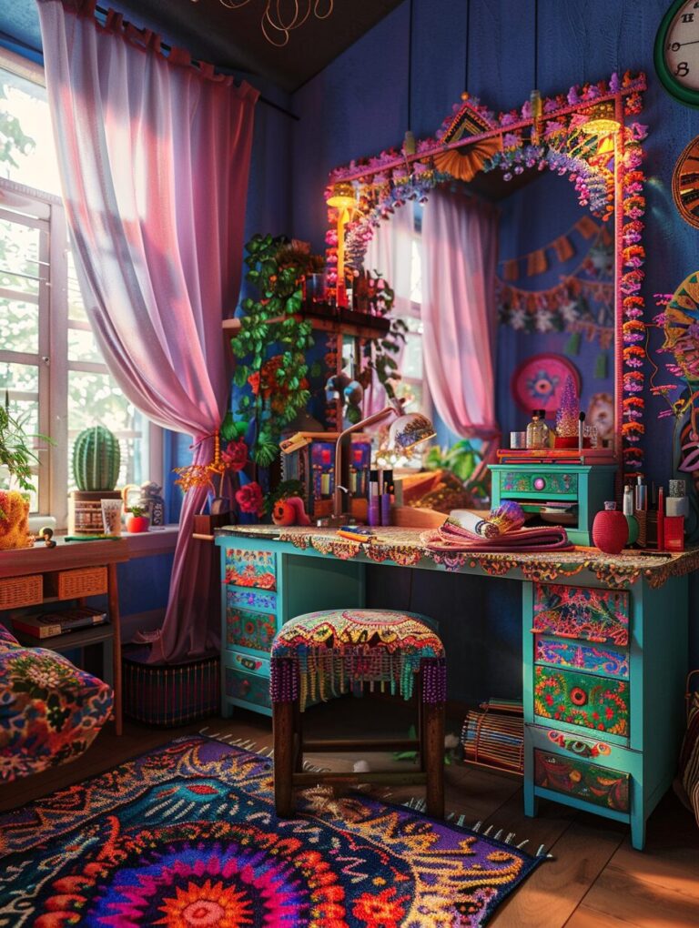 18 Boho Makeup Vanity Design Ideas for Whimsical Souls - H.M.G