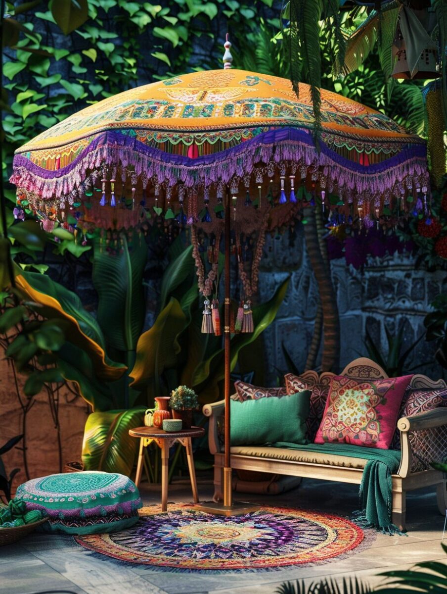 20 Boho Umbrella Ideas to Amp Up Your Outdoor Aesthetic - H.M.G