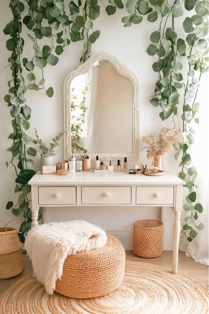 18 Boho Makeup Vanity Design Ideas for Whimsical Souls - H.M.G