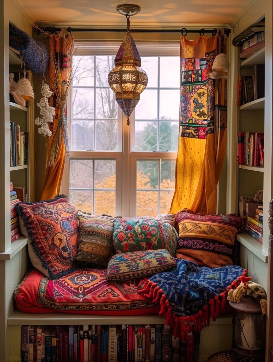 30 Stunning Boho Reading Nook Ideas for Book Lovers - H.M.G