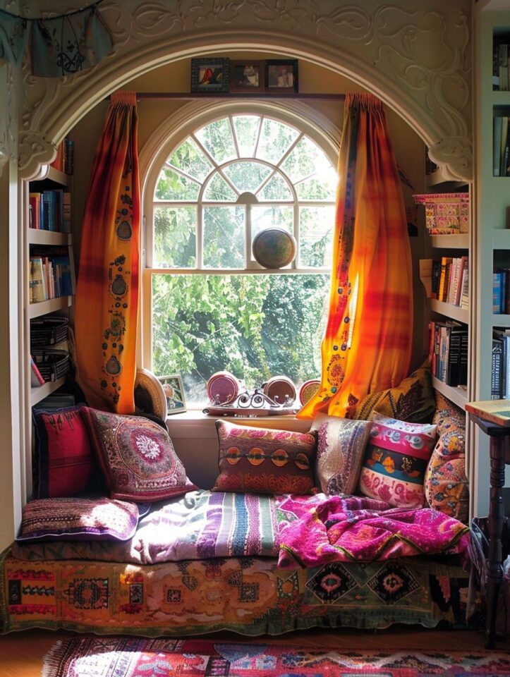 30 Stunning Boho Reading Nook Ideas for Book Lovers - H.M.G
