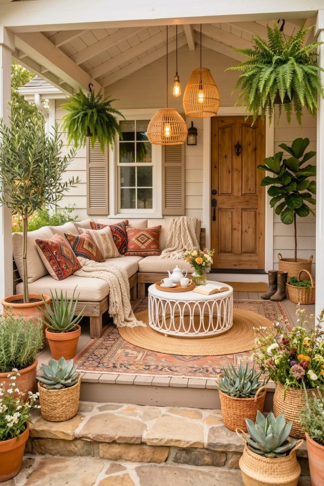 Amazing Boho-Inspired Front Porch Ideas to Create a Warm Welcome - H.M.G