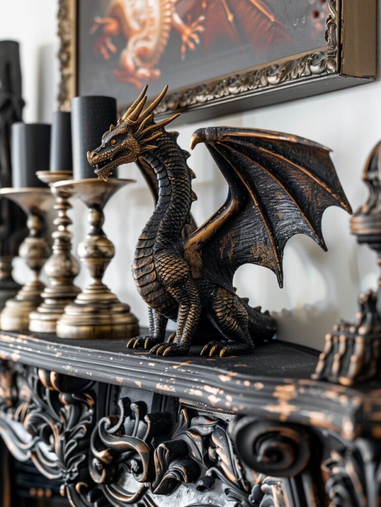 21 Spellbinding Moody Gothic Mantel Decoration Ideas (Halloween) - H.M.G