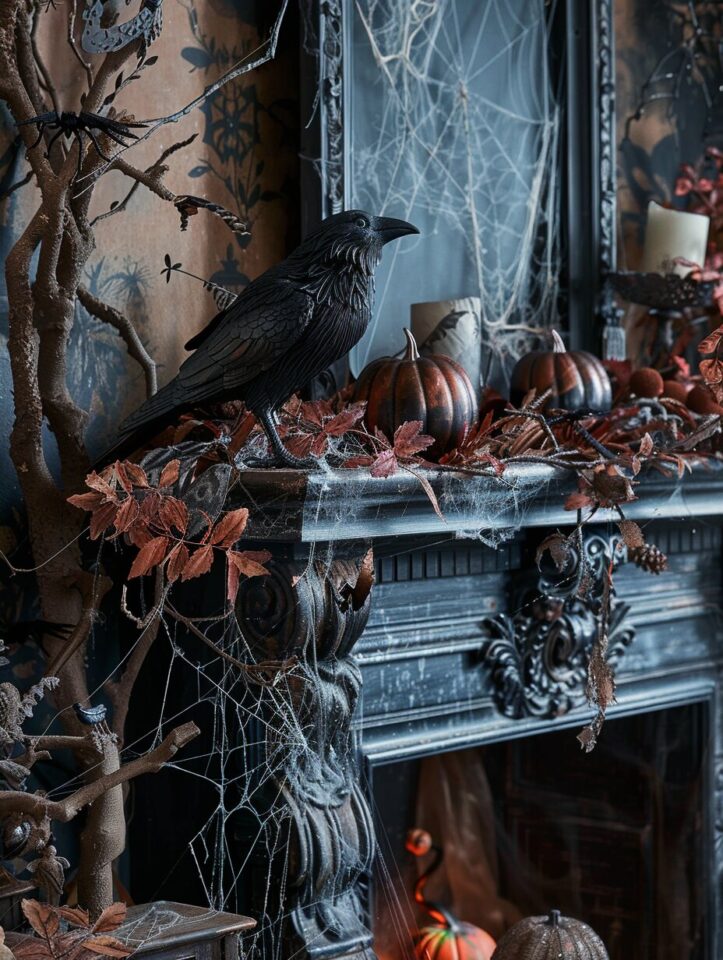 21 Spellbinding Moody Gothic Mantel Decoration Ideas - H.M.G