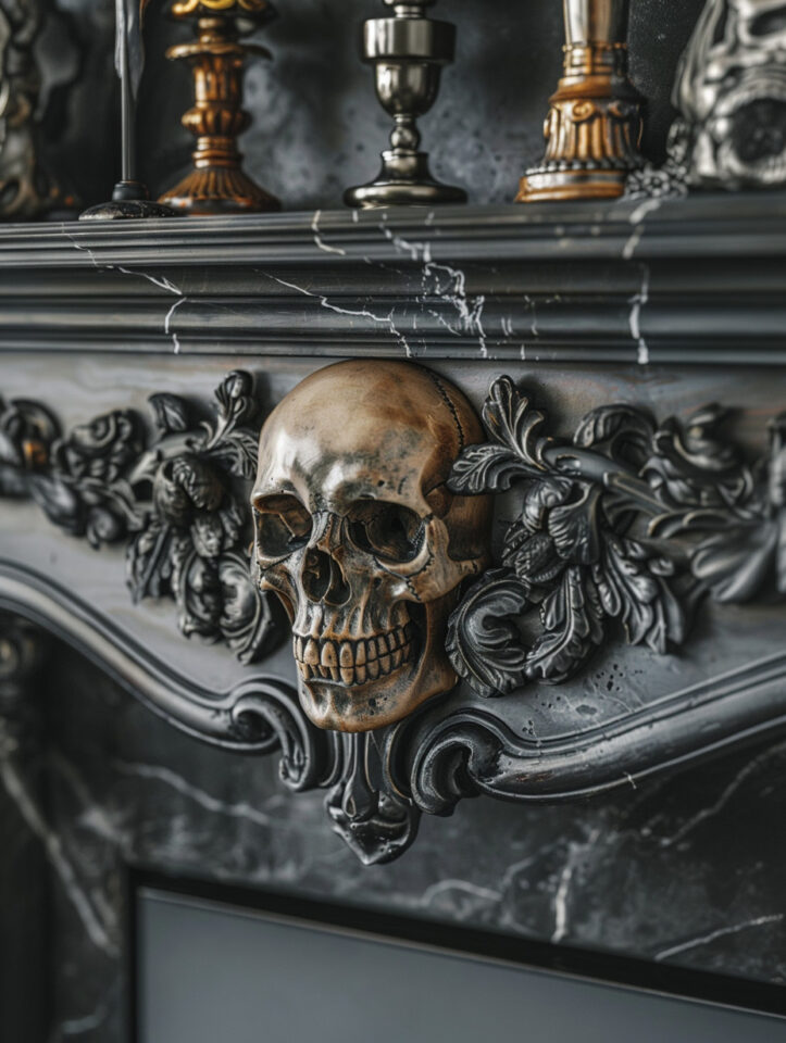 21 Spellbinding Moody Gothic Mantel Decoration Ideas - H.M.G