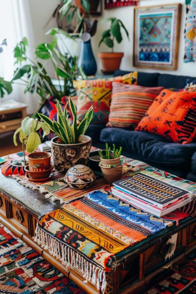 30 Chic Bohemian Coffee Table Decorating Ideas - H.M.G