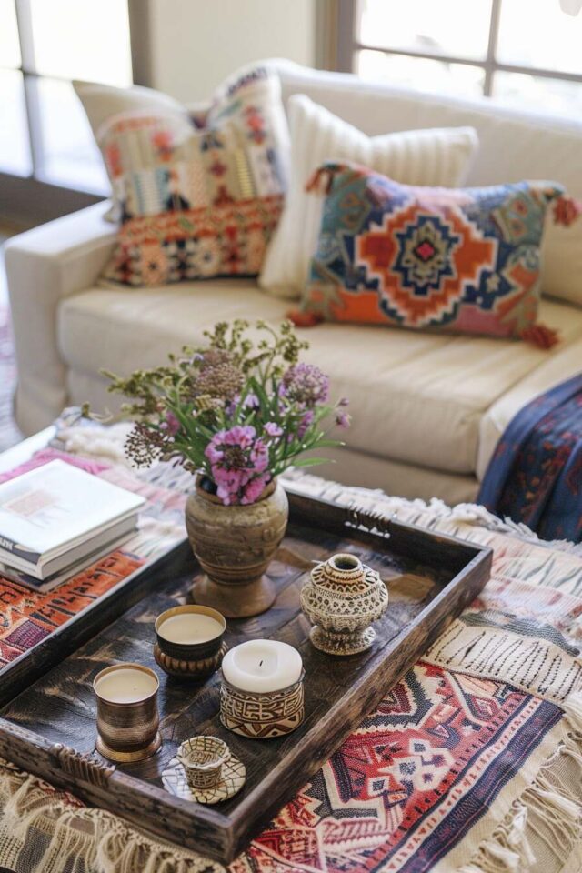 30 Chic Bohemian Coffee Table Decorating Ideas - H.M.G