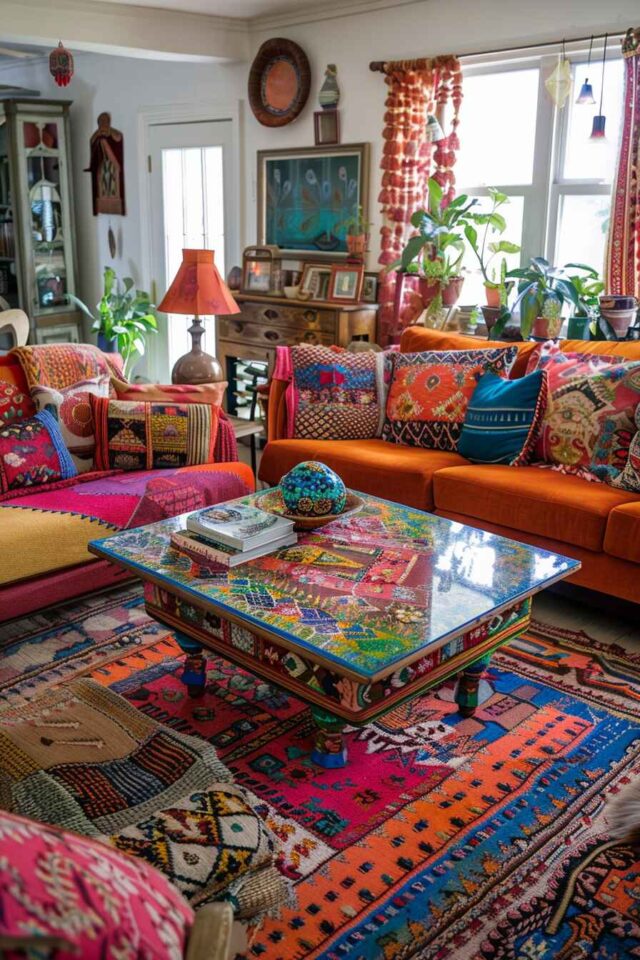 30 Chic Bohemian Coffee Table Decorating Ideas - H.M.G