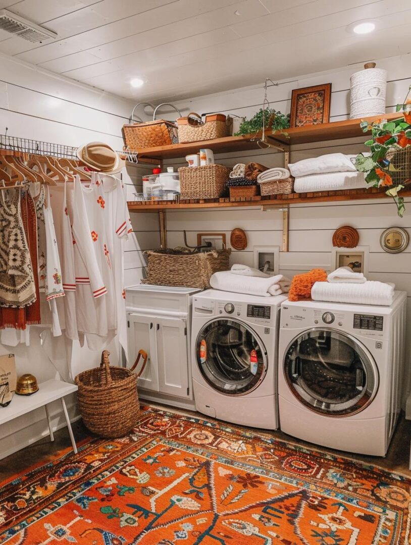 15+ Chic Boho Laundry Room Designs to Elevate Your Space - H.M.G