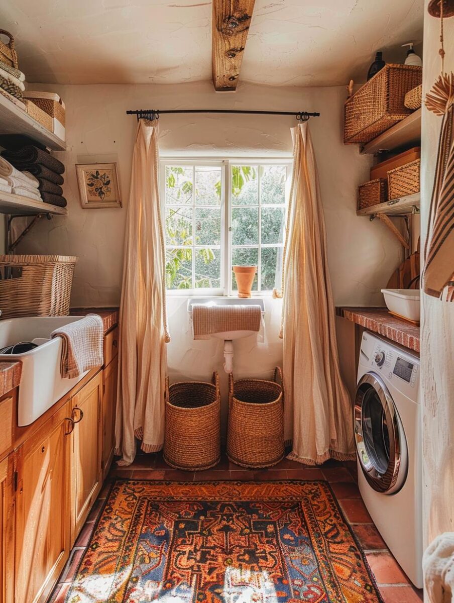 15+ Chic Boho Laundry Room Designs to Elevate Your Space - H.M.G