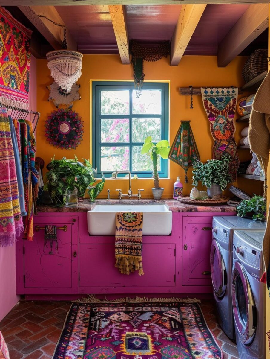 14 Chic Boho Laundry Room Designs to Elevate Your Space - H.M.G