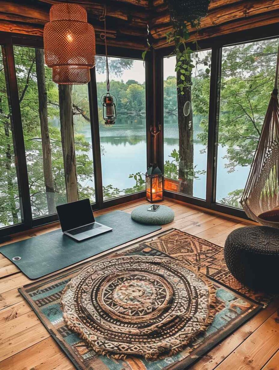 25+ Relaxing Boho Yoga Room Ideas - H.M.G