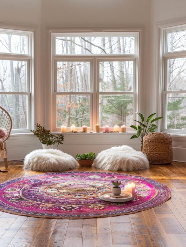 25+ Relaxing Boho Yoga Room Ideas - H.M.G
