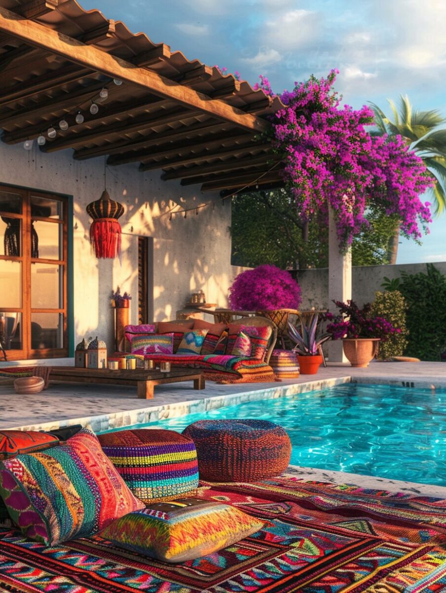 18 Lively Boho Pool Area Ideas for the Perfect Home Vibe - H.M.G