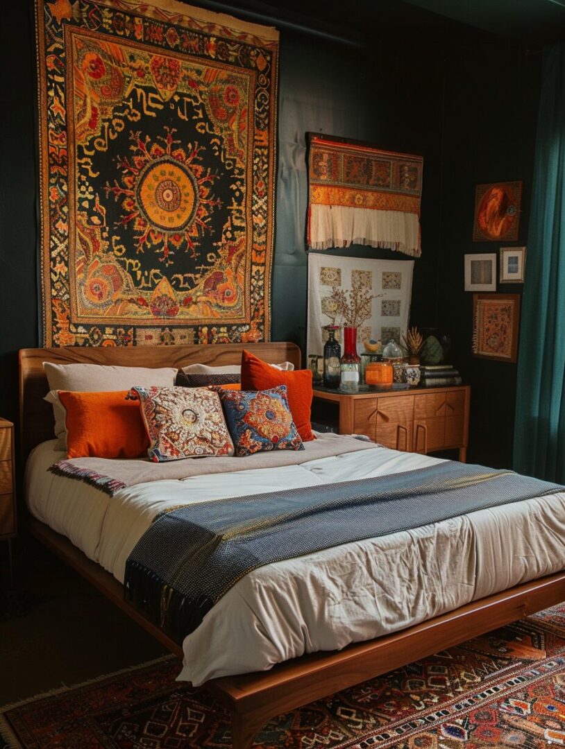 19 Gorgeous Dark Boho Bedroom Ideas You'll Fall in Love With - H.M.G