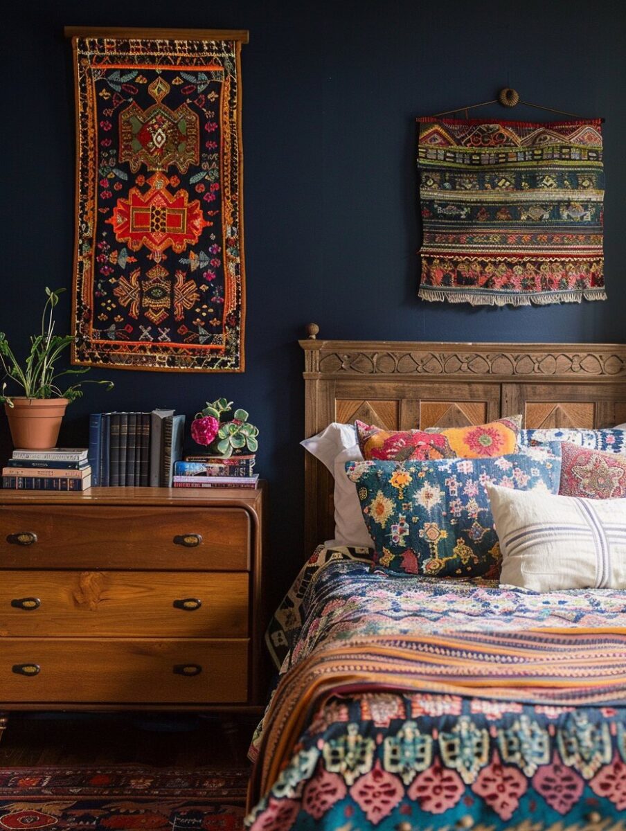 15+ Gorgeous Dark Boho Bedroom Ideas You'll Fall in Love With - H.M.G