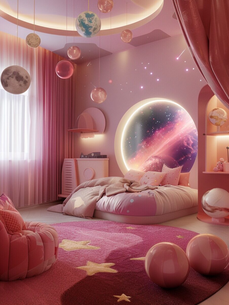 20+ Whimsical Ways to Create a Space-Themed Bedroom Haven for Girls - H.M.G