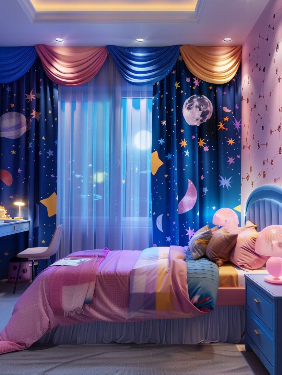 20+ Whimsical Ways to Create a Space-Themed Bedroom Haven for Girls - H.M.G