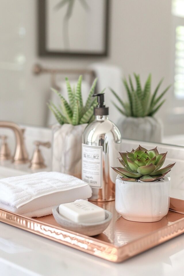 25+ Stylish Bathroom Tray Decor Ideas to Refresh Your Bathroom - H.M.G