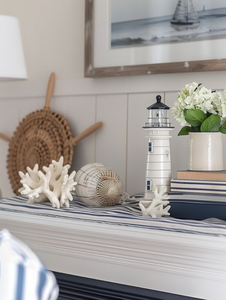 15+ Inspiring Coastal Mantel Decorating Ideas For Your Living Room - H.M.G