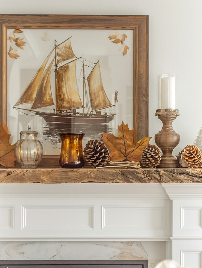15+ Inspiring Coastal Mantel Decorating Ideas For Your Living Room - H.M.G