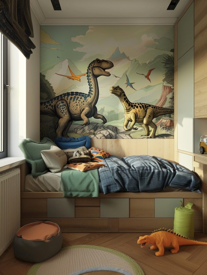 20 Fun and Creative Dinosaur Bedroom Ideas for Boy Toddlers - H.M.G
