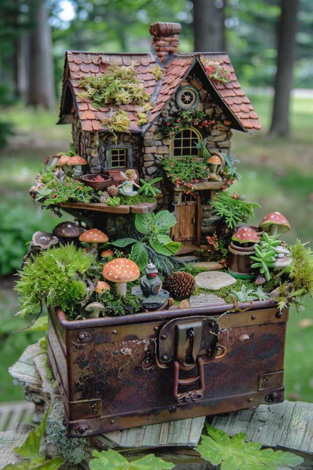 40+ Enchanting Outdoor Fairy Garden Ideas for Your Home - H.M.G