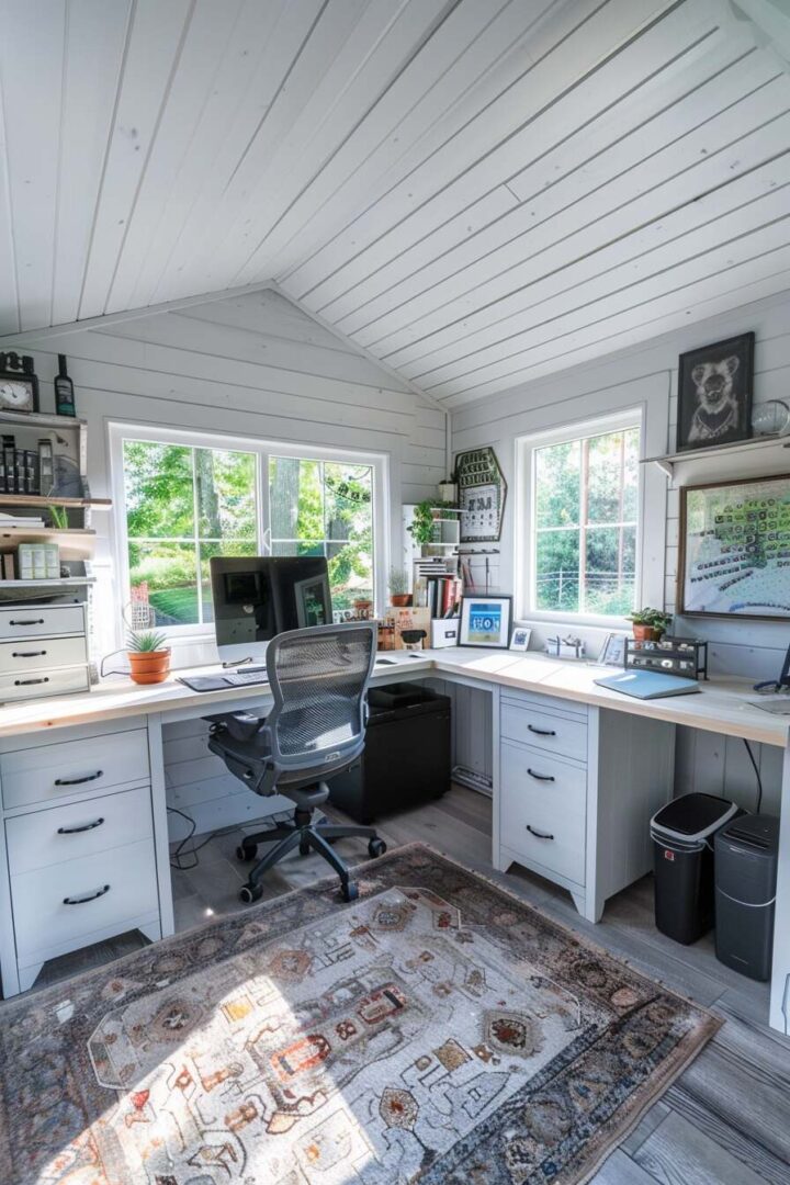 20+ Fabulous She Shed Office Ideas for a Cozy Workspace - H.M.G