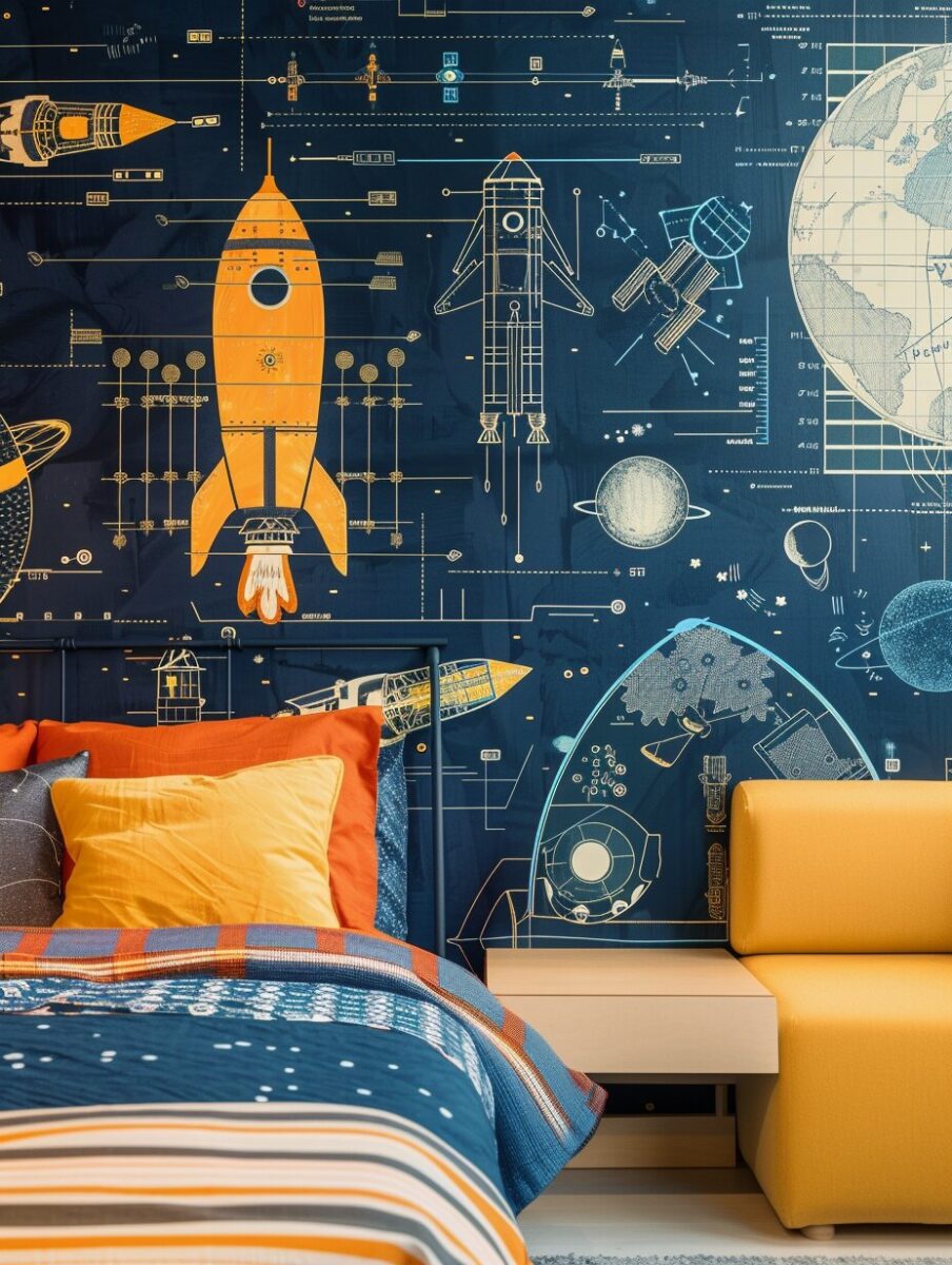 22 Fun and Fantastical Space-Themed Bedroom Ideas for Boys - H.M.G