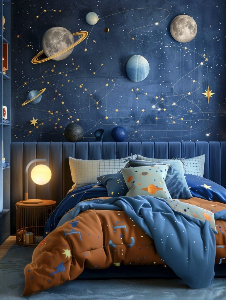 21 Fun and Fantastical Space-Themed Bedroom Ideas for Boy Toddlers - H.M.G