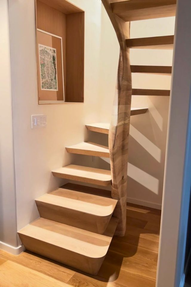 11 Breathtaking Wooden Floating Staircase Ideas - H.M.G