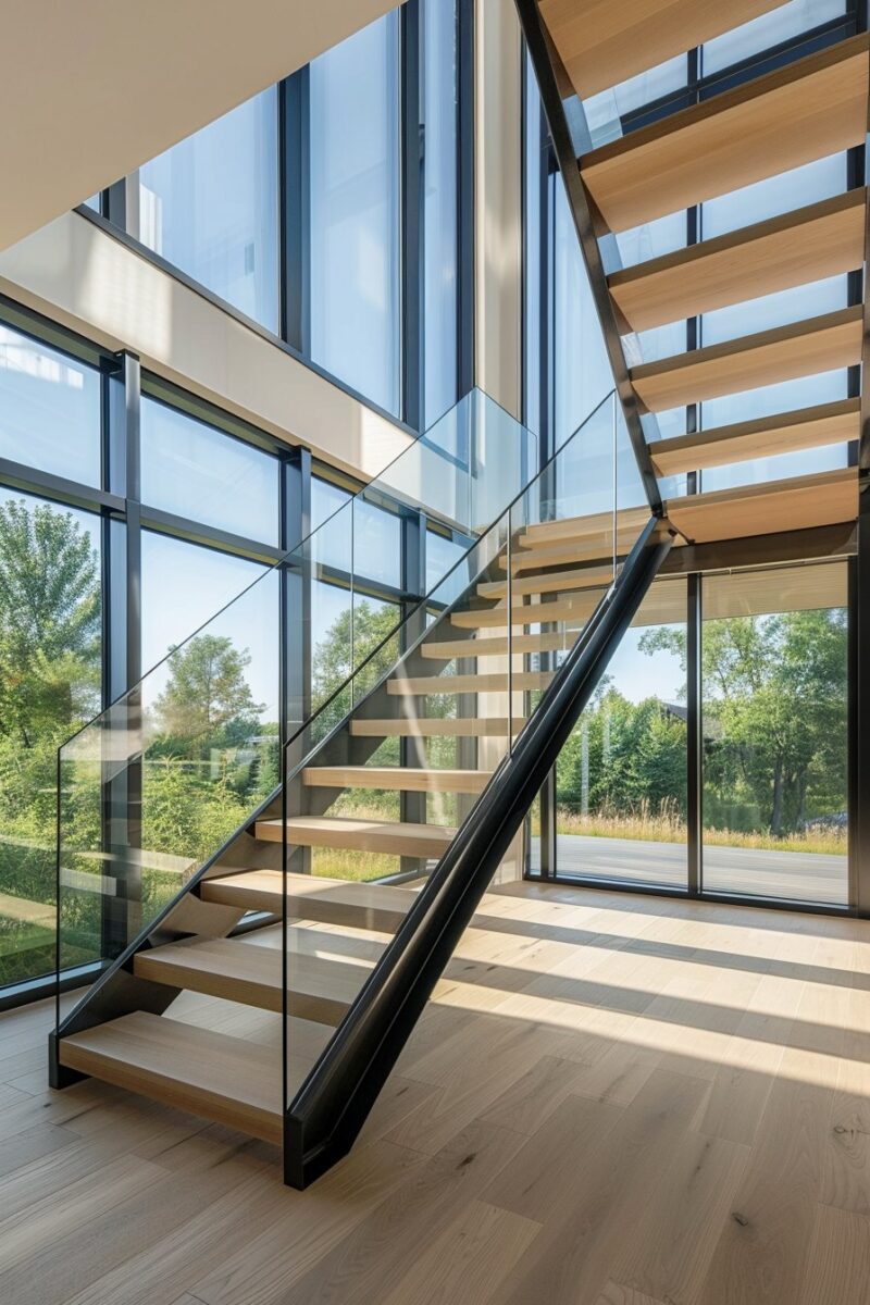 18 Breathtaking Wooden Floating Staircase Ideas - H.M.G