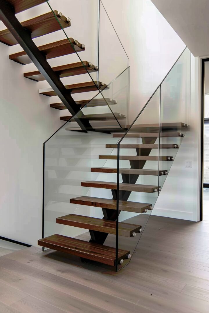 18 Breathtaking Wooden Floating Staircase Ideas - H.M.G