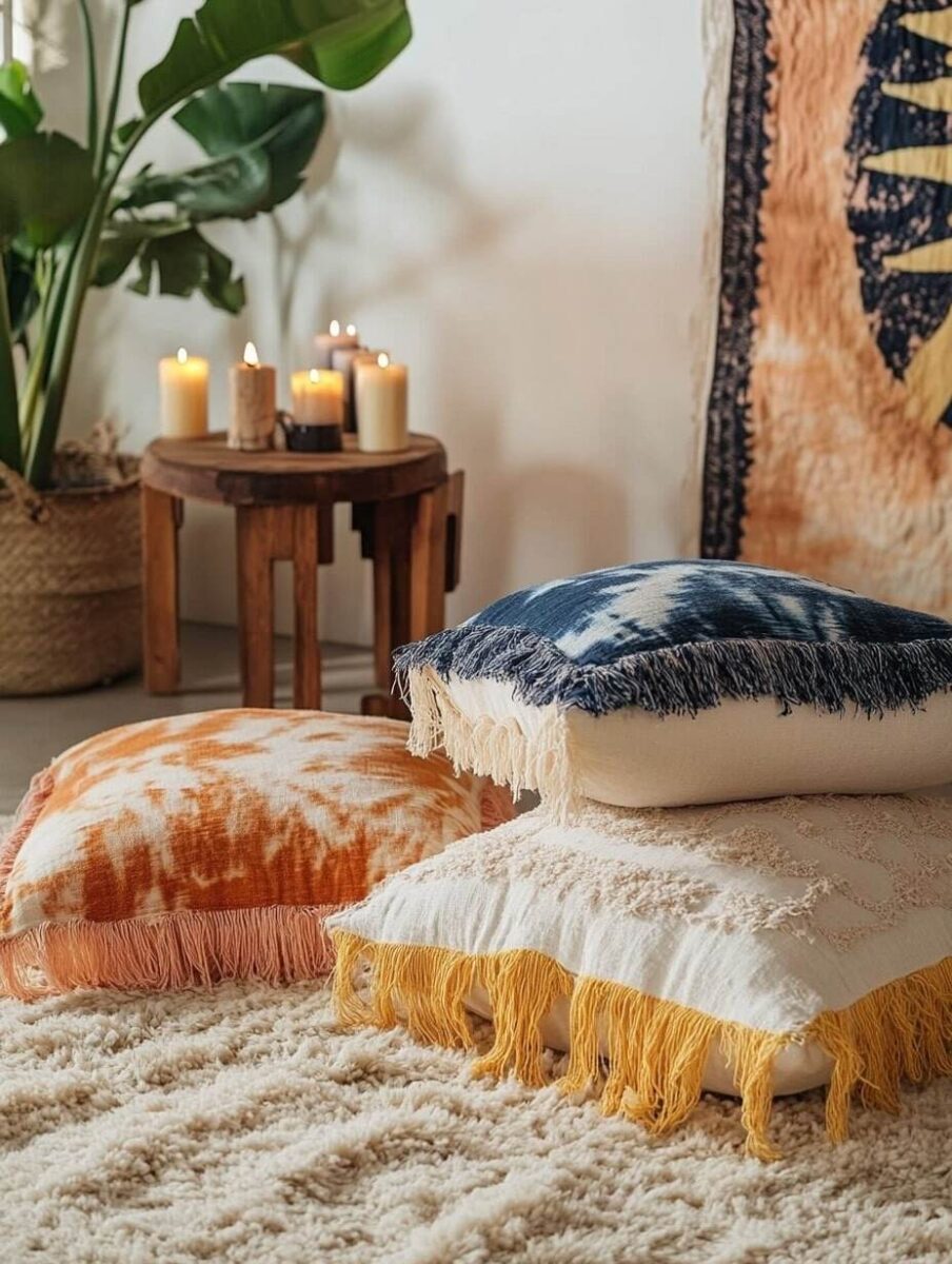 20+ Dreamy Boho Floor Pillows for a Cozy, Stylish Living Room - H.M.G