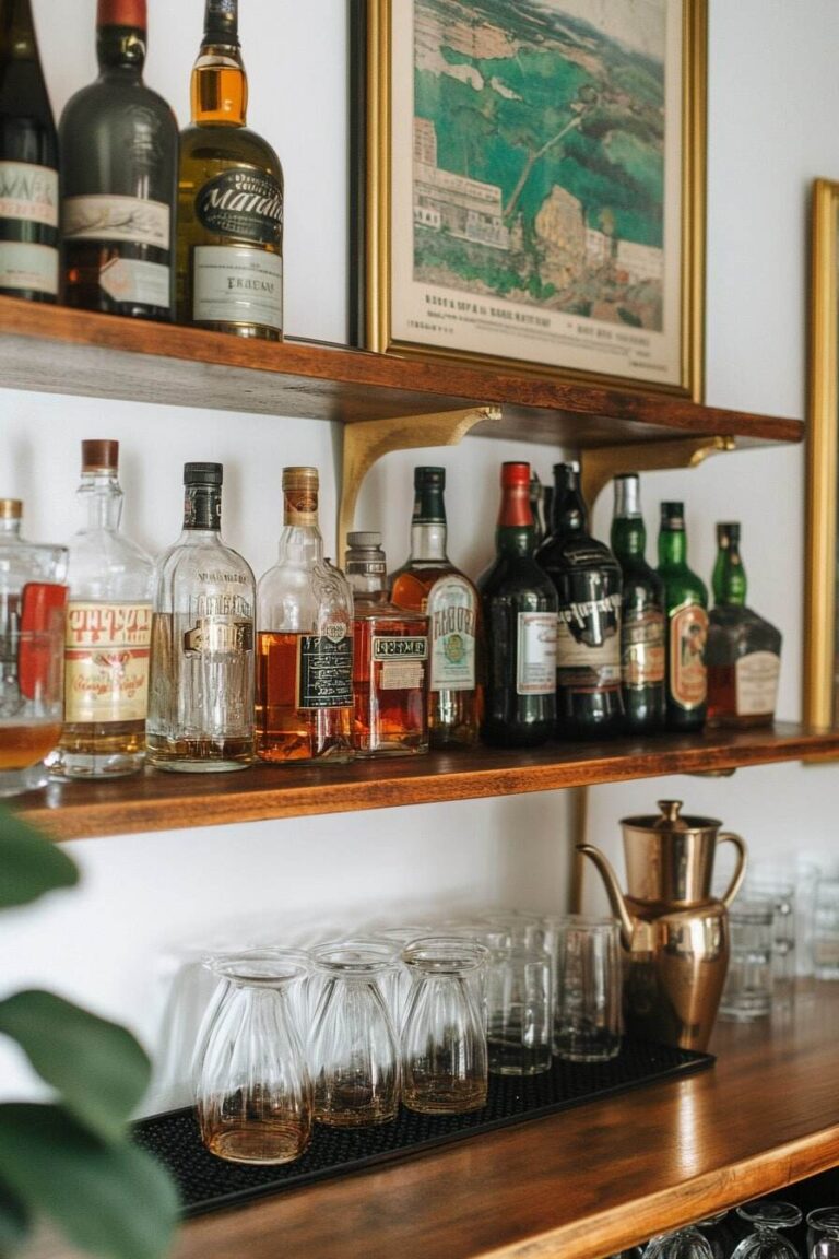 21 Stylish Home Bar Shelf Ideas to Elevate Your Space - H.M.G