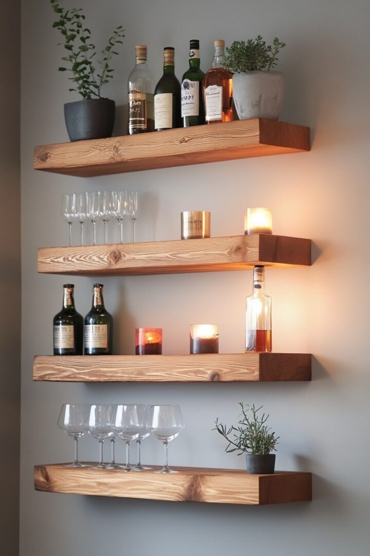 23 Stylish Home Bar Shelf Ideas to Elevate Your Space - H.M.G