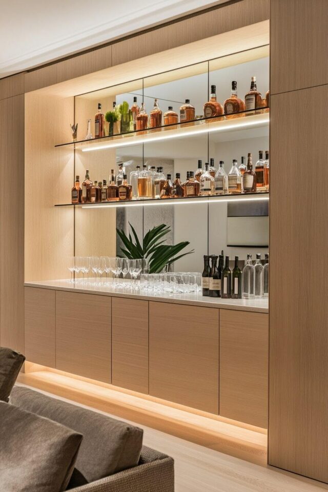 23 Stylish Home Bar Shelf Ideas to Elevate Your Space - H.M.G