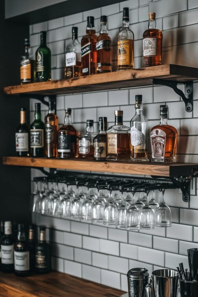 23 Stylish Home Bar Shelf Ideas to Elevate Your Space - H.M.G