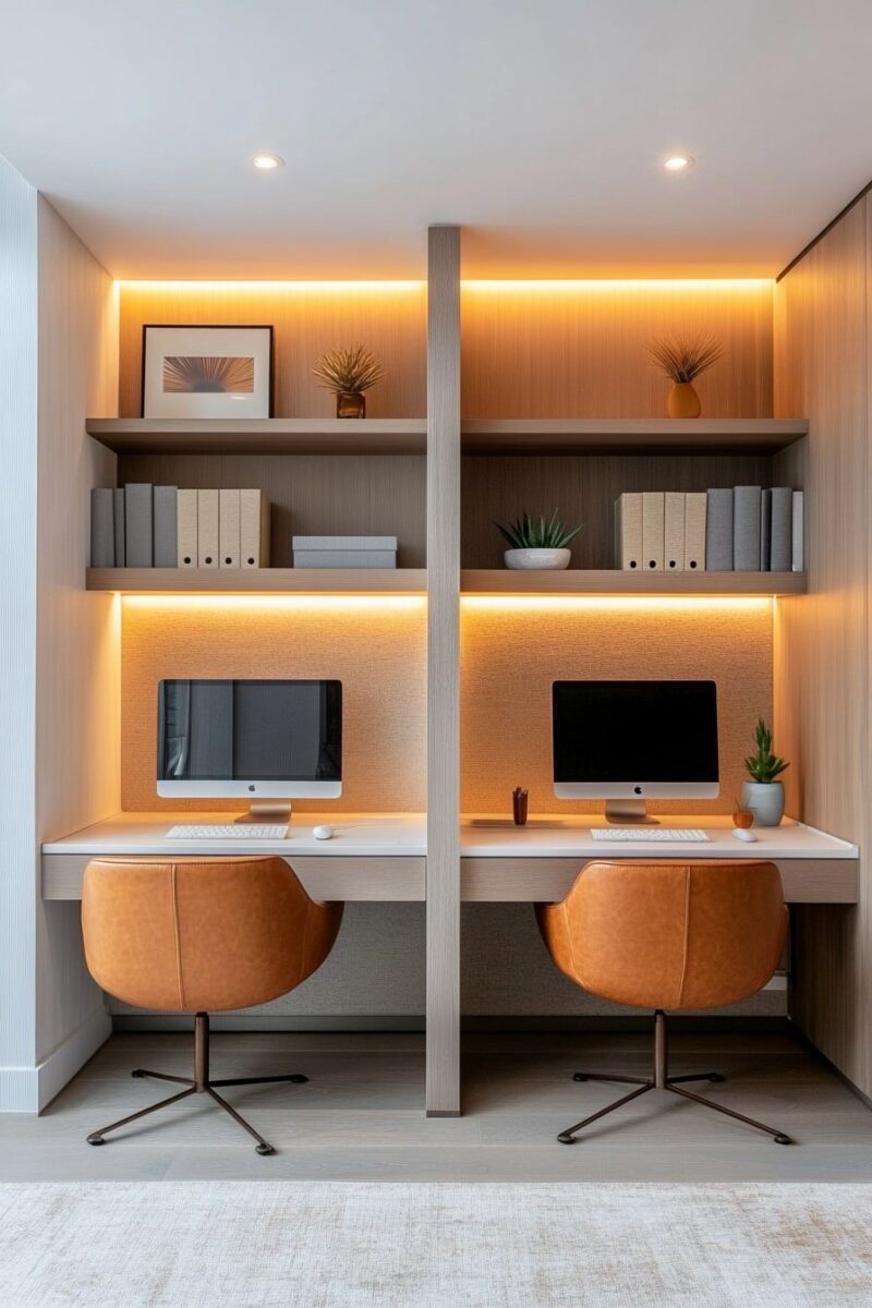20 Double Desk Layout Ideas for Small Home Offices - H.M.G