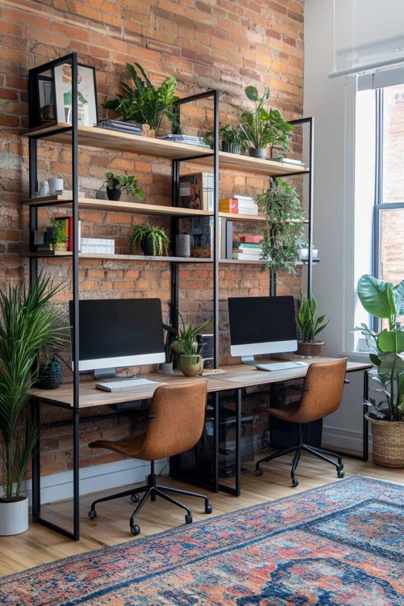 20 Double Desk Layout Ideas for Small Home Offices - H.M.G