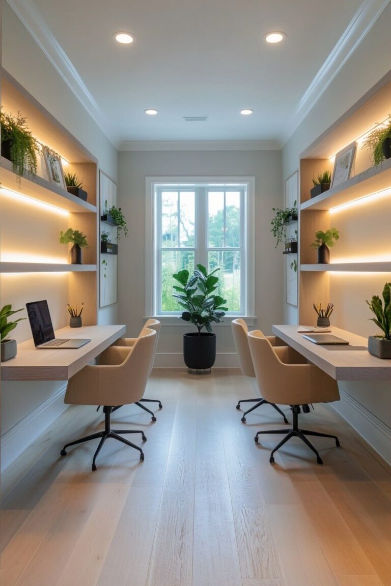 20 Double Desk Layout Ideas for Small Home Offices - H.M.G