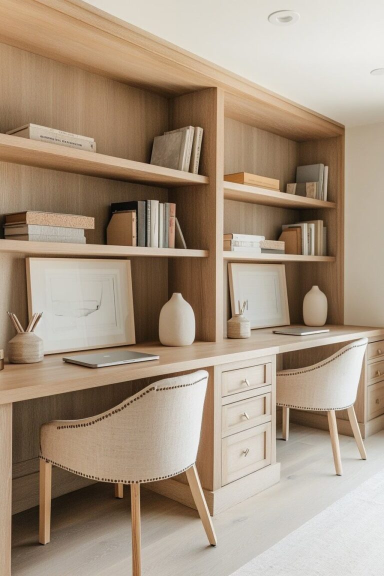 Space-Saving Double Desk Layout Ideas for Small Home Offices - H.M.G