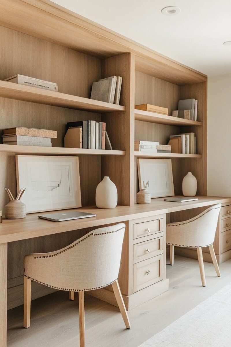 Space-Saving Double Desk Layout Ideas for Small Home Offices - H.M.G