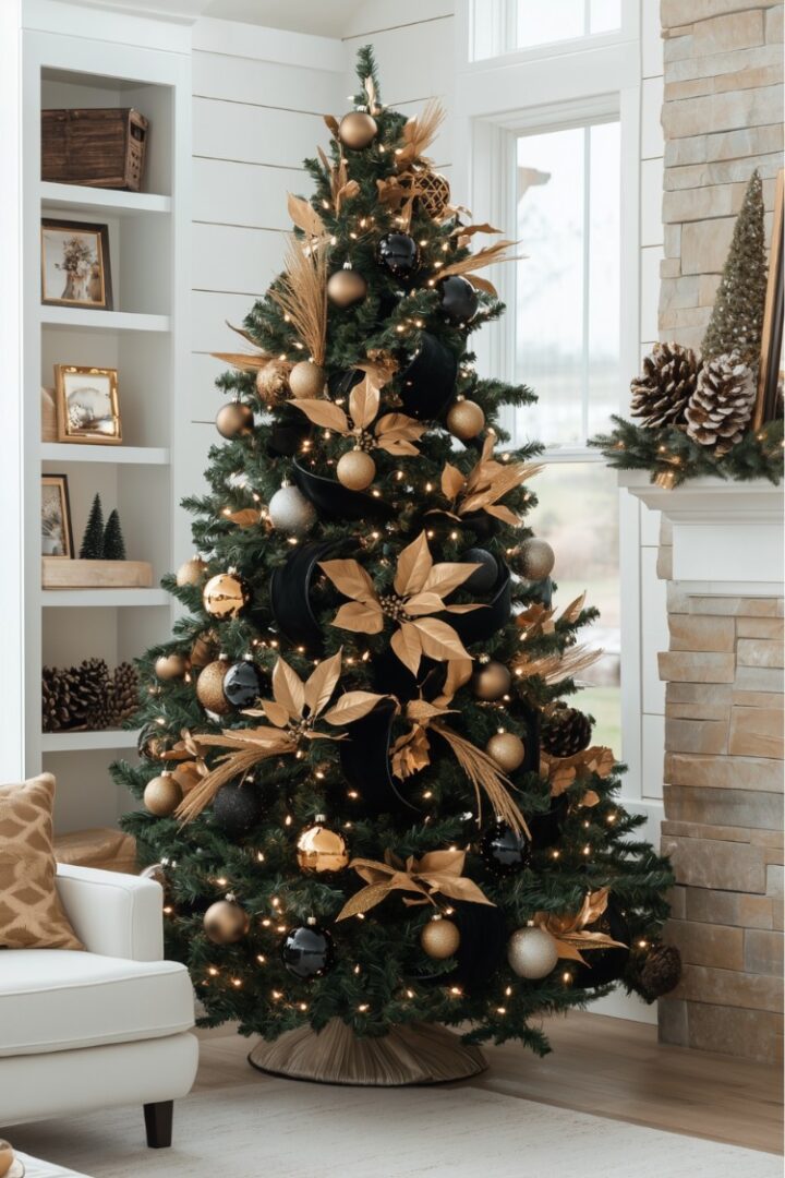 21 Jaw-Dropping Color Schemes Ideas for Black Christmas Tree - H.M.G