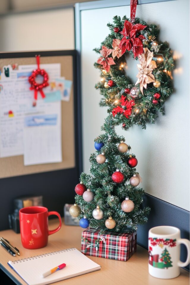 15+ Christmas Cubicle Decor Ideas To Outshine Your Office - H.M.G