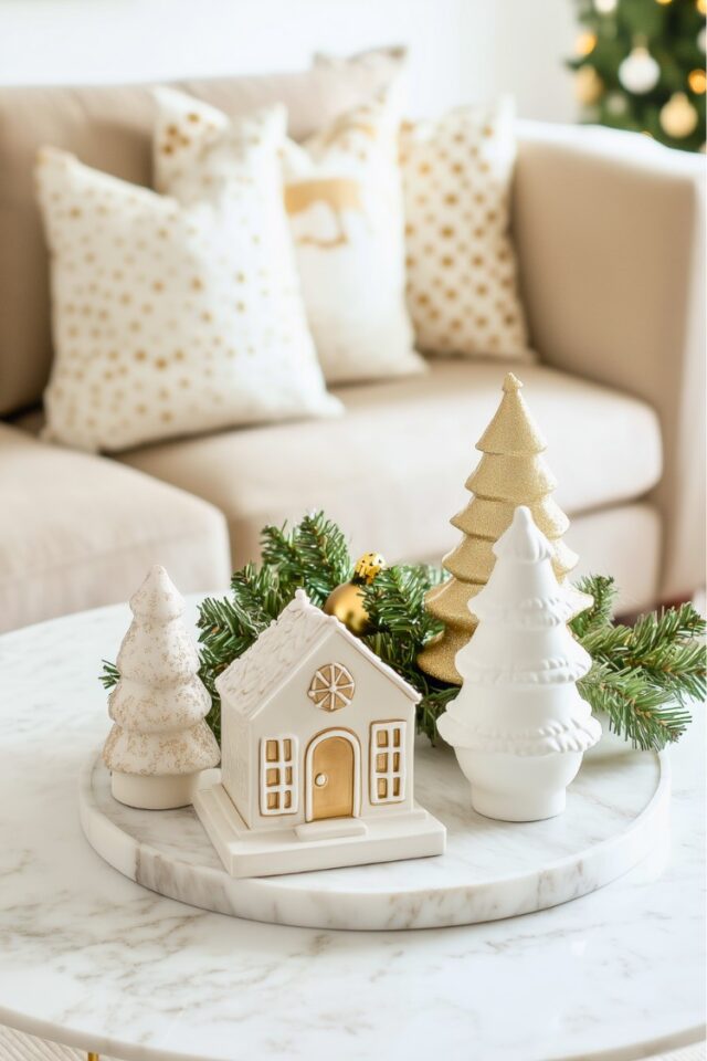 20 Simple Christmas Coffee Table Tray Decor Ideas - H.M.G