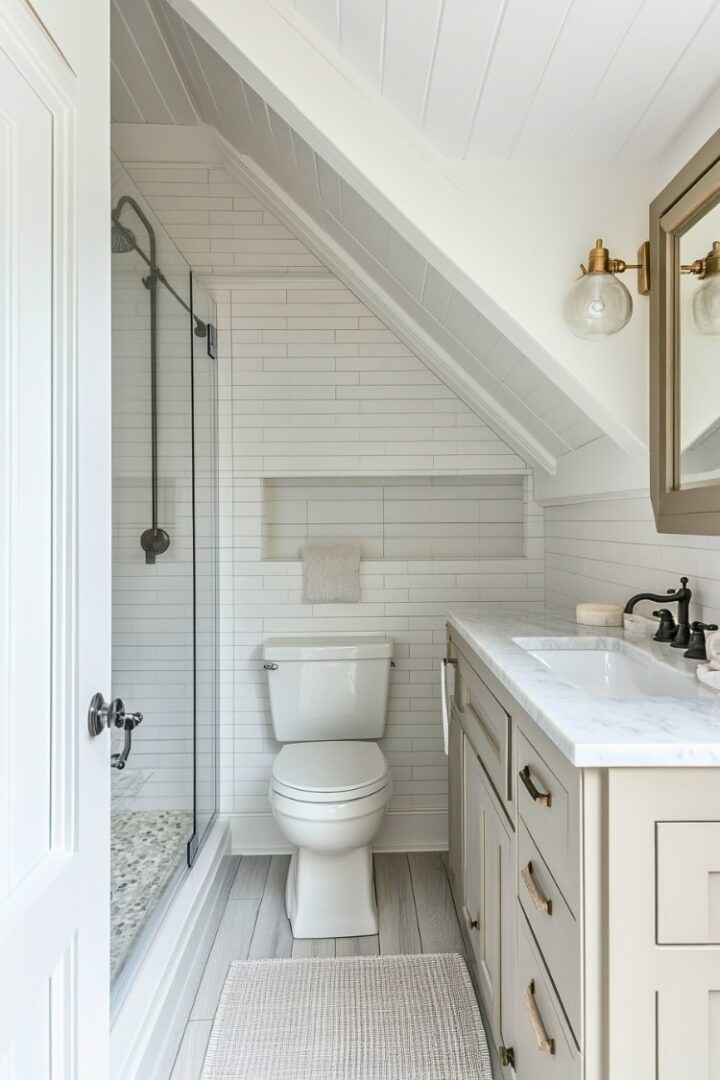 14 Small Bathroom Under Stairs Ideas to Make the Most of That Cozy ...