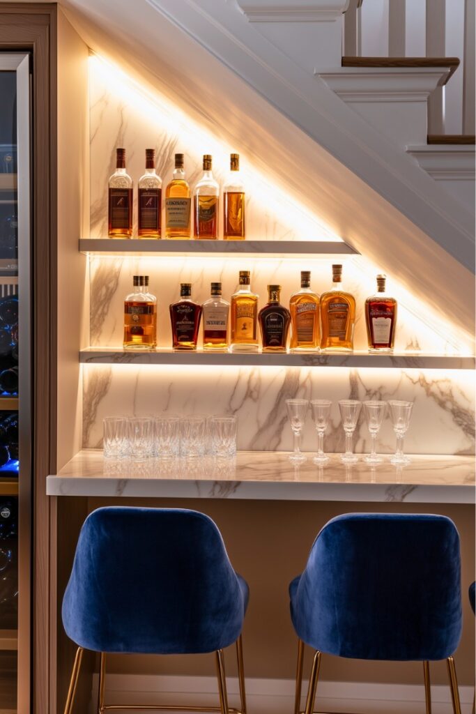 14 Under-Stairs Mini Bar & Coffee Station Ideas - H.M.G