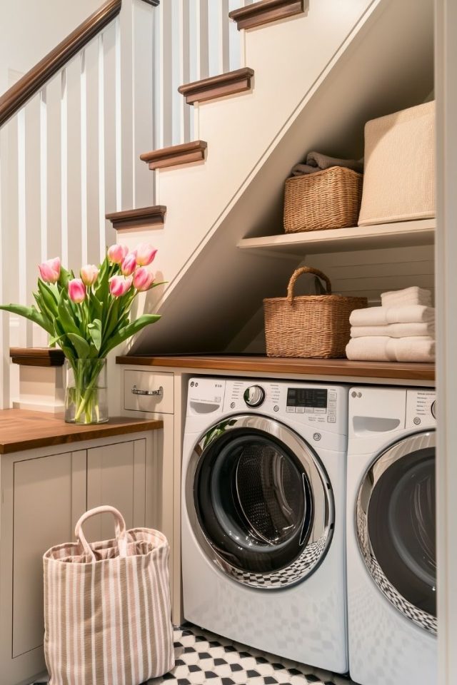 10+ Space-Saving Laundry Ideas Under the Stairs You Need to See - H.M.G